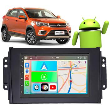 Kit Multimidia Android Tiggo 2019 a 2022 7 Pol Carplay + Câmera e Moldura - E-Carplay - Central ...