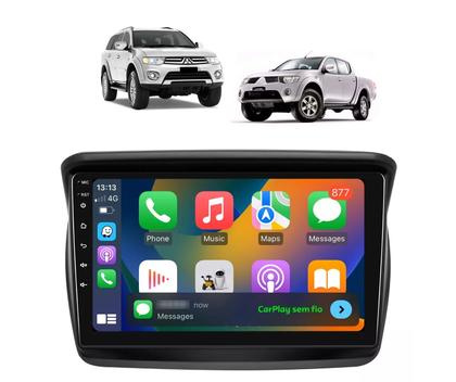 Kit Multimídia L200 Triton Pajero Dakar 2009 / 2018 9 Pol Android Carplay 2/64GB - ADAK 2964-G2 ...