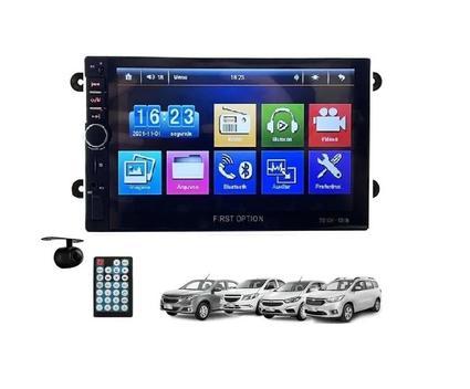 Kit Multimídia Onix Prisma Cobalt Spin LS LT Mp5 Bt Usb Fm Leitor SD First Option 7810H ...