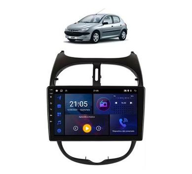 Kit Multimidia Peugeot 206 Carplay AndroidAuto 9 Pol - Roadstar 908BR - Central Multimídia para ...