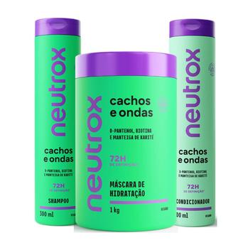 Kit Neutrox Cachos e Ondas Duo 300Ml Creme de Tratamento 1Kg - Creme de ...
