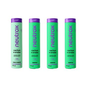 Kit Neutrox Cachos Ondas 1 Cond 300ml + 3 Shampoo 300ml - Kit de ...