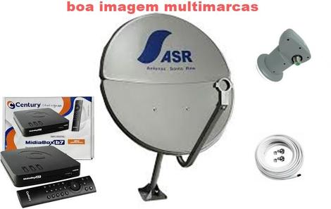 Kit Nova Antena Parabólica 60cm com Recepitor Digital HD da Century Midiabox B7 - visiontec ...