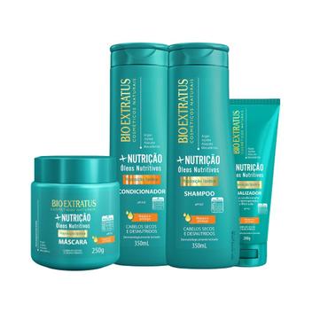 Kit + Nutrição Bio Extratus Shampoo Condicionador Máscara e Finalizador ...