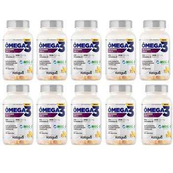 Kit Ômega 3 Colágeno Tipo II 50mg Com 10 Potes De 60 Cápsulas Cada ...