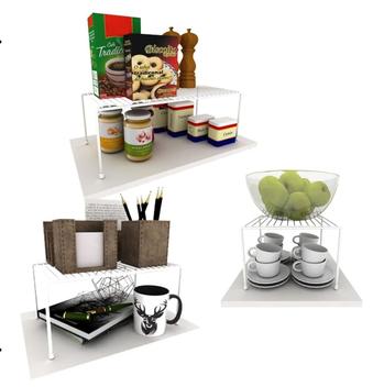 Kit Organizador Armário Cozinha Prateleira Aramado Aço 3 Un - Dicarlo ...