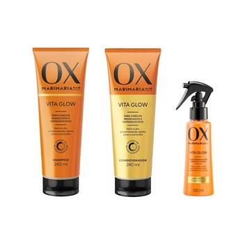 Kit Ox Mari Maria Vita Glow Shampoo + Cond + Serum Capilar - Cuidados ...