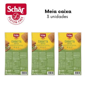 KIT Pão tipo ciabatta rústica Dr. Schar 200g - Caixa com 3 unidades ...