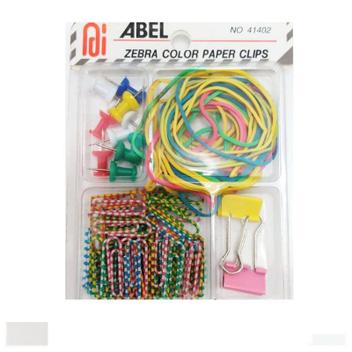 Kit Papelaria Clips, Pinos Prendedores e Elásticos Coloridos - LEXTAC ...