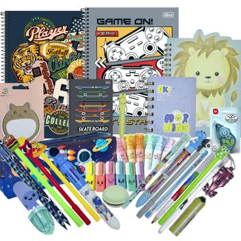 Kit Papelaria Fofa Kawaii 23 Itens Menino Presente - Papyê - Materiais ...