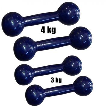Kit Par de Halter de 3kg + Par Halter 4kg Emborrachado Azul Mega Peso ...
