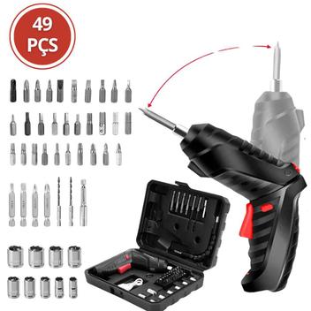 Kit Parafusadeira e Furadeira Elétrica Jogo De Chaves Mini ...