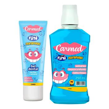 Kit Pasta de Dente e Enxaguante Bucal Fini Dentadura Carmed - Higiene ...