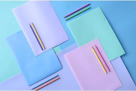 Kit Pasta L com 10 pastas (azul pastel, azul marinho, rosa pastel e ...