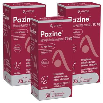 Kit Pazine 315mg Com 3 Unidades De 30 Comprimidos Cada - ARESE PHARMA ...
