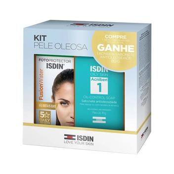 Kit Pele Oleosa Isdin Protetor Solar FPS60 Fusion Water 50ml + Sabonete ...
