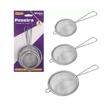 Kit Peneira em Inox com 3 Peças - Western - Peneira - Magazine Luiza