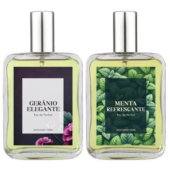 Kit Perfume Masc. Gerânio Elegante E Menta Refrescante 100Ml - Essência ...