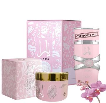 Kit Perfume Yara Lattafa Com Creme Hidratante Yara - Sabonete ...