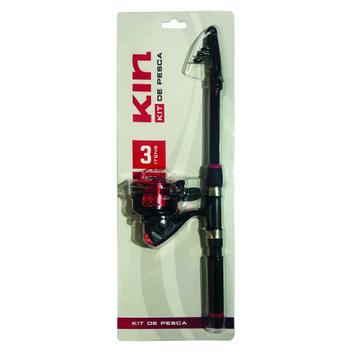Kit Pesca Maruri Encartelado Molinete 1 Rolamento Vara Telescópica 1 ...