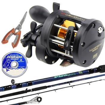 Kit Pesca Pesada Peixe Couro Vara 80lb Carretilha Master 30 - Marine ...