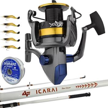Kit Pesca Robalos Molinete Maguro 8000 Vara Icarai 5 Camarão - ALBATROZ ...