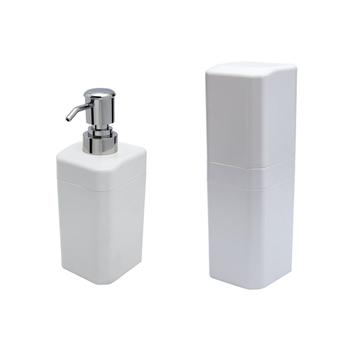 Kit Pia Banheiro Porta Escova + Sabonete Líquido Branco - Roper Plast ...