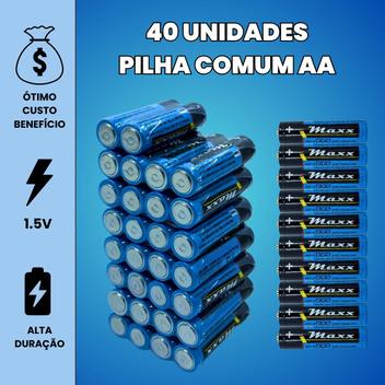 Kit Pilhas Palito AAA Pilha Comum AA Cilíndrica Escolha Seu Kit ...