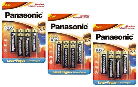 Kit pilhas panassonic alcalina power aa com 18 unidades - Panasonic ...