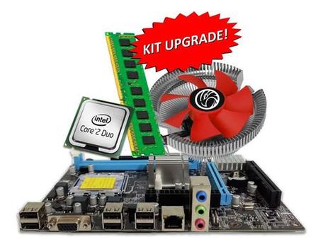 Kit Placa Mãe 775 + Mem 4 Gb Ddr3 + Proc Core 2 Duo + Cooler Cor Preto ...