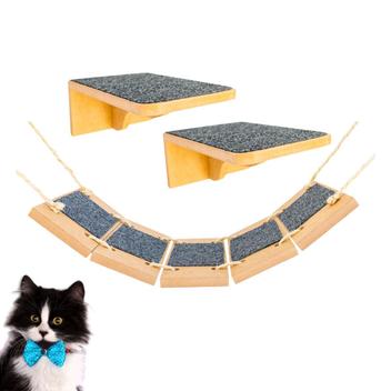 Kit Ponte Para Gatos Tamanho 3peças 2 Degraus P e 1 Ponte com Carpete ...