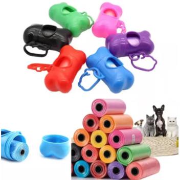 Kit Porta Cata Caca Coco Cachorro E Gato + 8 Refil 120 Sacos - Pet ...