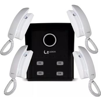 Kit Porteiro Coletivo 4 Pontos + 4 Monofones Líder - LIDER SEGURANCA ...