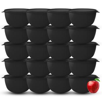 Kit Potes Medio Plásticos Bowl com Tampa Marmita Redondo Cores 1L ...