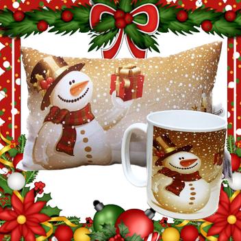 Kit Presente Para Natal Almofada + Caneca Natalinos Lembrancinha Papai ...