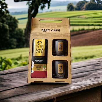 Kit Presente Zaro Café Moderado Moído 500g + 2 Canecas Pretas 170ml ...