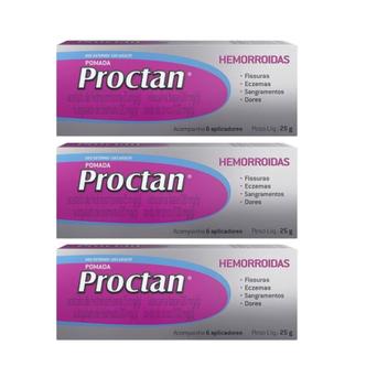 Kit Proctan Pomada Com 6 Aplicadores Com 3 Unidades De 25g Cada ...