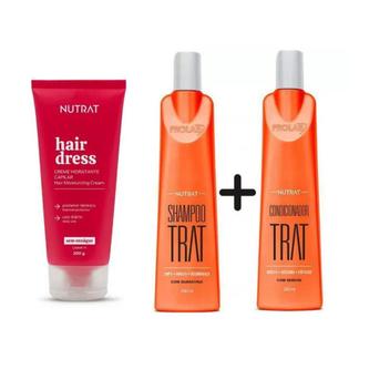 Kit prolab shampoo trat + condicionador trat + hair dress protetor ...