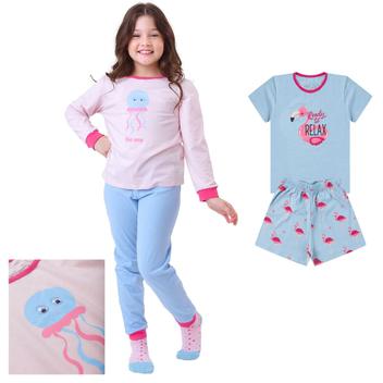 KIT PRONTO 2 Pijamas Infantis Menina 1 ao 10 anos 100% Algodão DETALHES ...