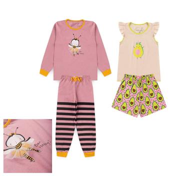 KIT PRONTO 2 Pijamas Infantis Menina 1 ao 10 anos 100% Algodão DETALHES ...