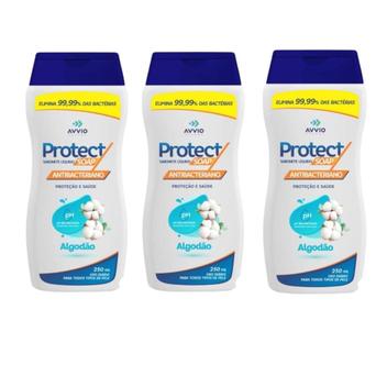 Kit ProtecSoap Algodão 3 UN 250ml Cada - AVVIO PHARMA - Máscara Facial Descartável ...