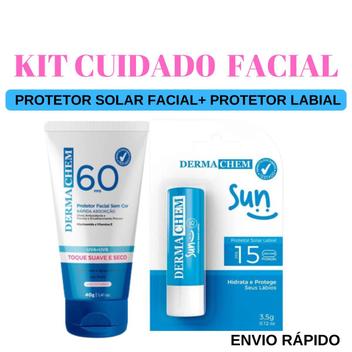 Kit Protetor Solar Facial e Labial Dermachem - Protetor Labial ...