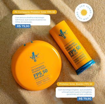 KIT Protetor Solar FPS Base Bastão FPS 50 e Pó Compacto Protetor Solar ...
