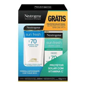 Kit Protetor Solar Neutrogena Sun Fresh fps 70 Corporal + Facial ...