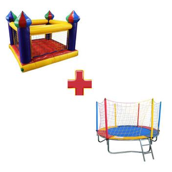 Kit Pula Pula Castelinho Inflável + Cama Elástica Pula Pula Trampolim 2 ...