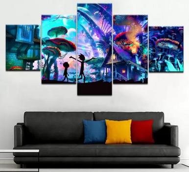 Kit Quadros Decoração 5 pçs rick e morty 2 - Iron Tech - Quadro ...