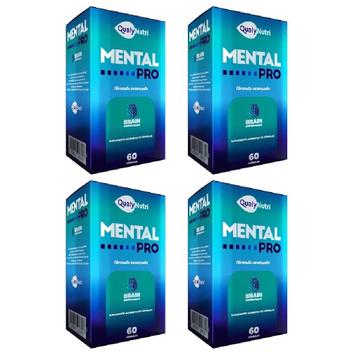 Kit Qualynutri Mental Pro Com 4 Caixas De 60 Cápsulas Cada - Cloreto de Magnésio / Magnésio ...