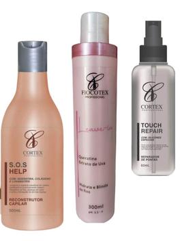 Kit Reconstrução Profissional 500Ml + Levin 300Ml + Reparador Pontas ...