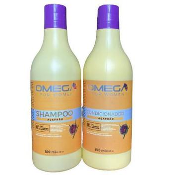 Kit Reconstrutor Açafrão Shampoo E Condicionador 500ml OmegaHair ...