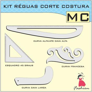 Kit Réguas Corte Costura Modelagem Alfaiate 8036 Acril Fenix - Régua ...